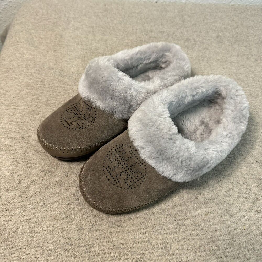 Tory Burch Slippers Women 5 Coley Gray Suede Rubber S… - Gem
